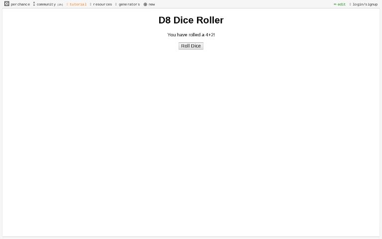D8 Dice Roller ― Perchance Generator