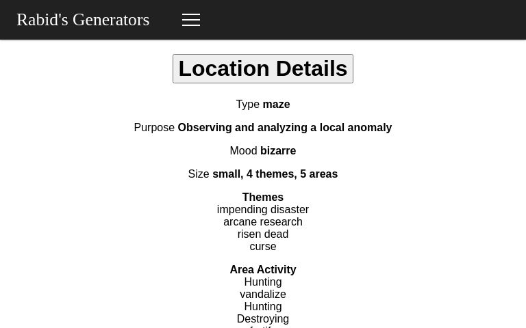 Location Details ― Perchance Generator