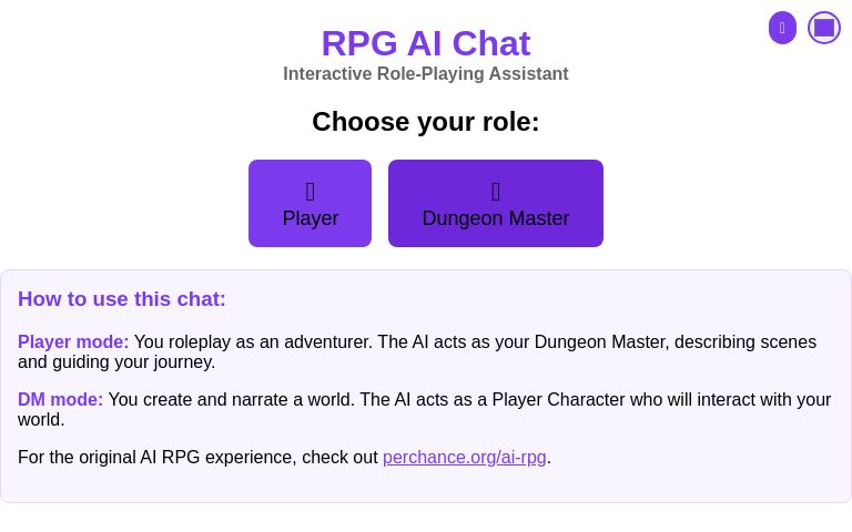 RPG AI Chat Interactive Role-Playing Assistant