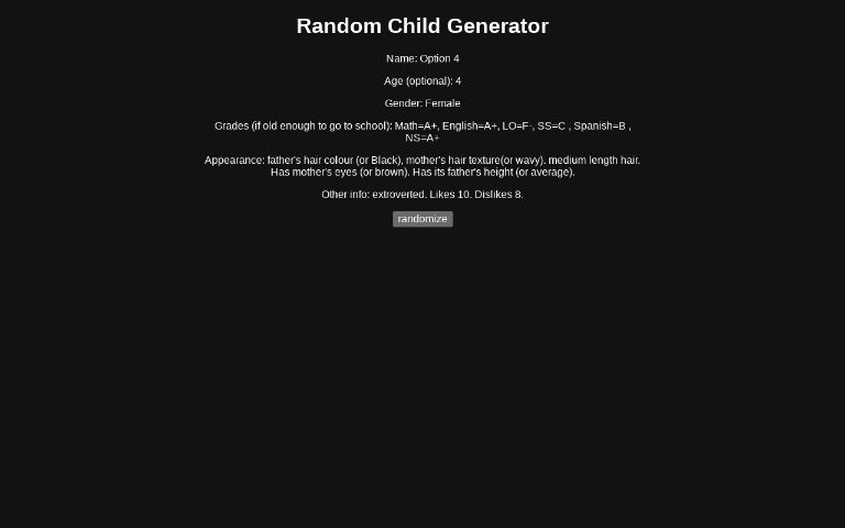 Random Child Generator