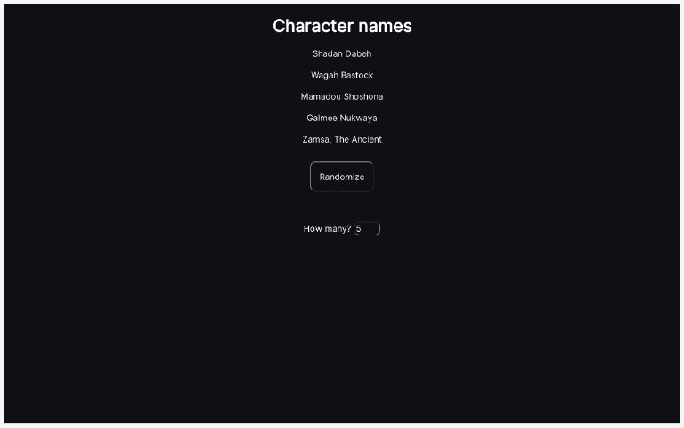 Character names ― Perchance Generator