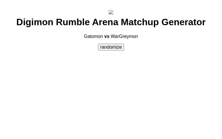 Digimon Rumble Arena Matchup Generator