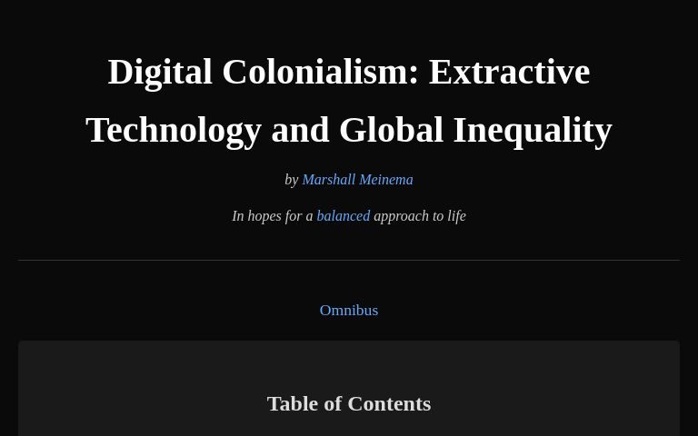 Digital Colonialism: Extractive Technology and Global Inequality ...