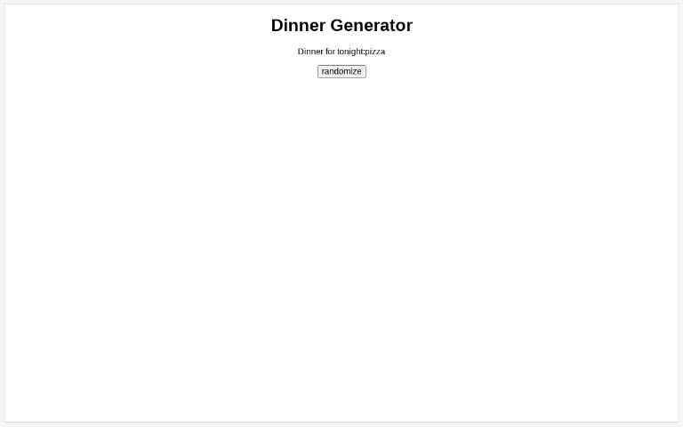 Dinner Generator