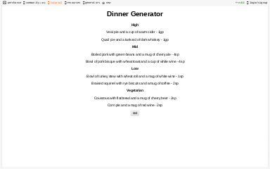 Dinner Generator