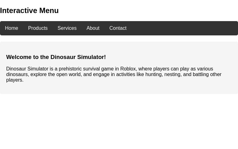 Interactive Menu ― Perchance Generator
