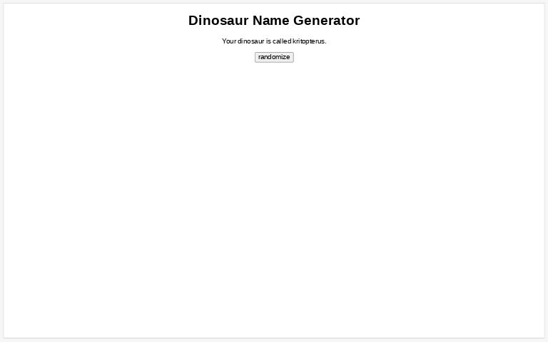 Dinosaur Name Generator