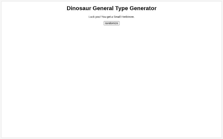 Dinosaur General Type Generator
