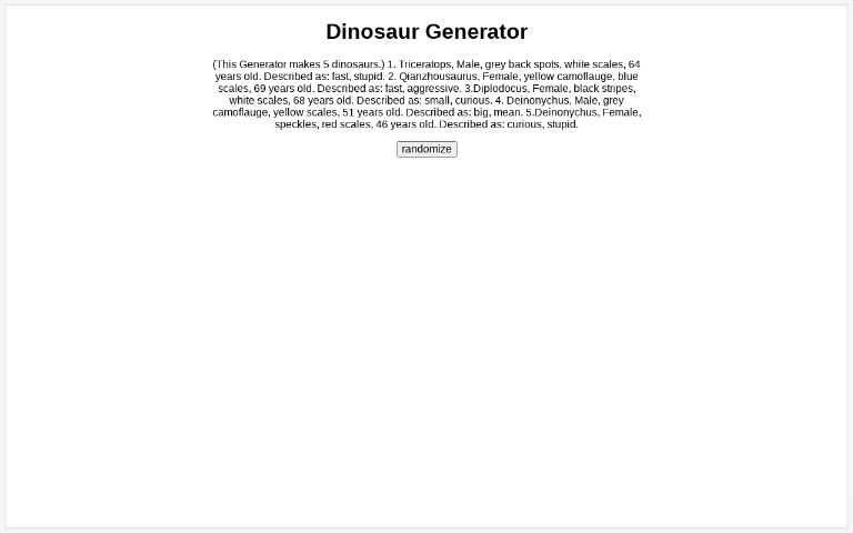 Dinosaur Generator
