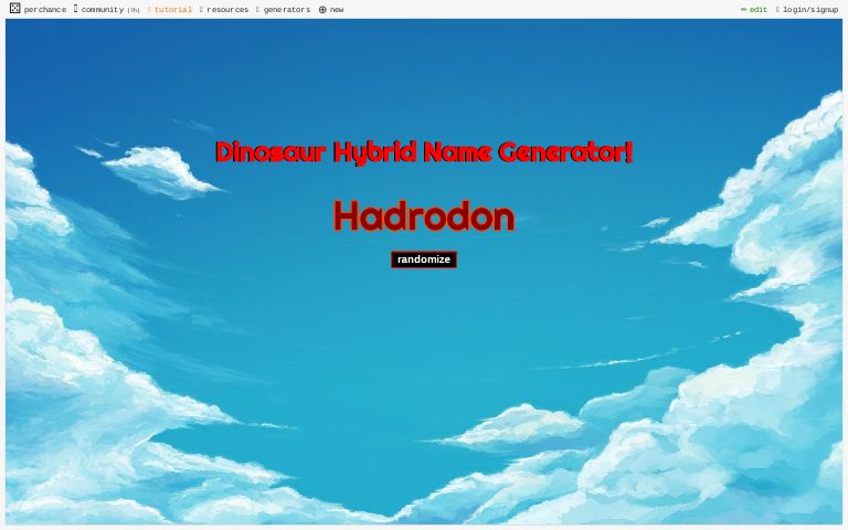 Dinosaur Hybrid Name Generator!