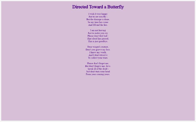 Directed Toward a Butterfly ― Perchance Generator