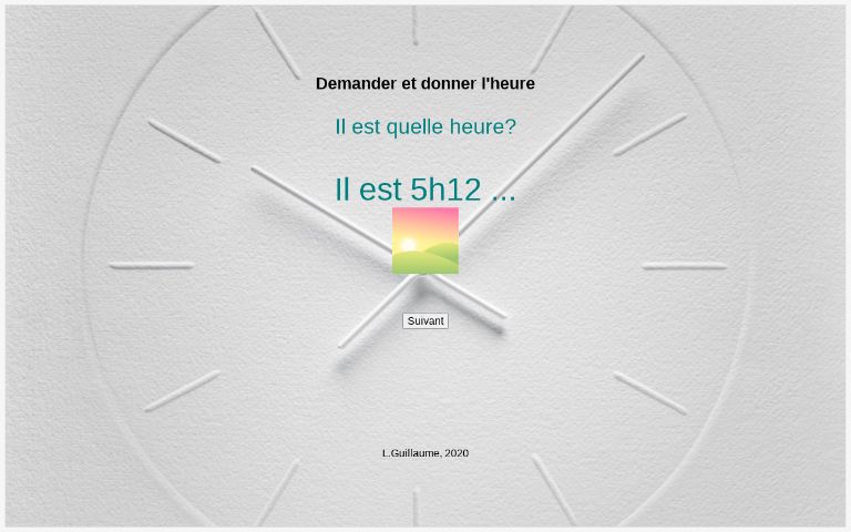Demander et donner l'heure ― Perchance Generator