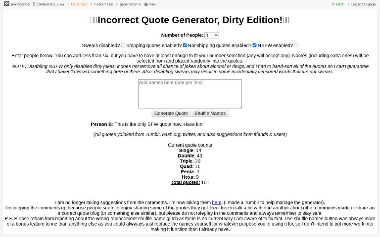 🏳️‍🌈Incorrect Quote Generator, Dirty Edition!🏳️‍🌈