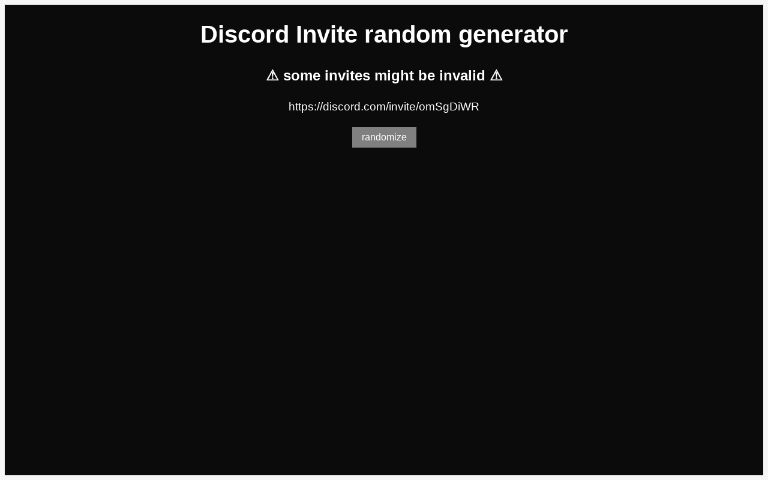 Discord Invite random generator