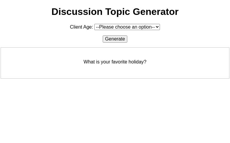 Discussion Topic Generator