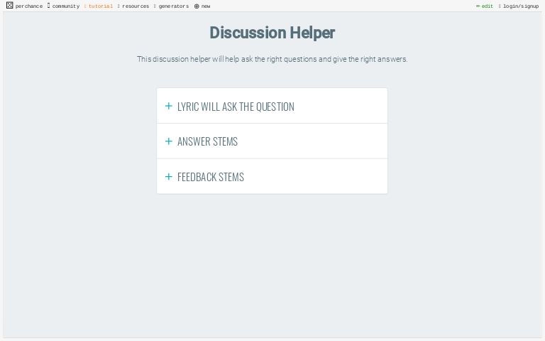 Discussion Helper ― Perchance Generator