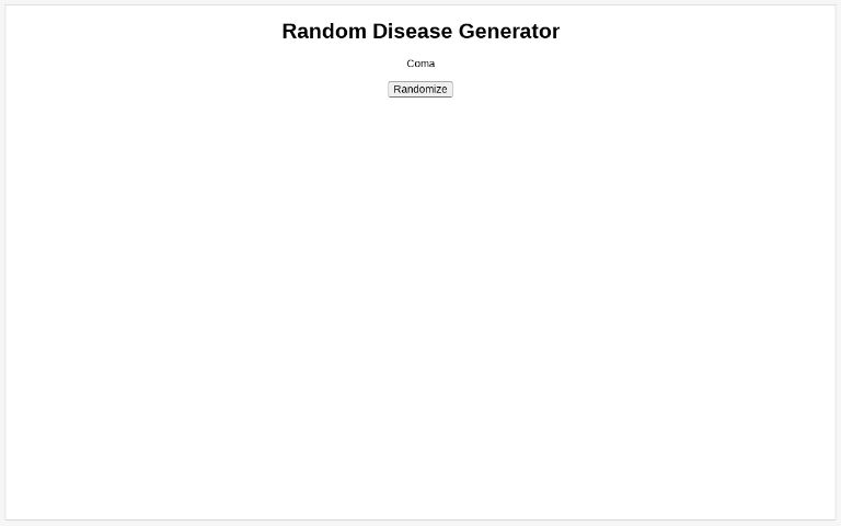 Random Disease Generator
