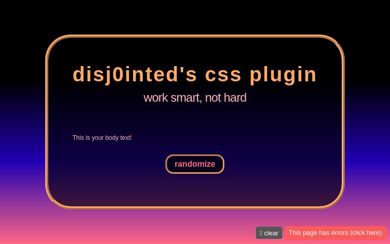 disj0inted's CSS Plugin