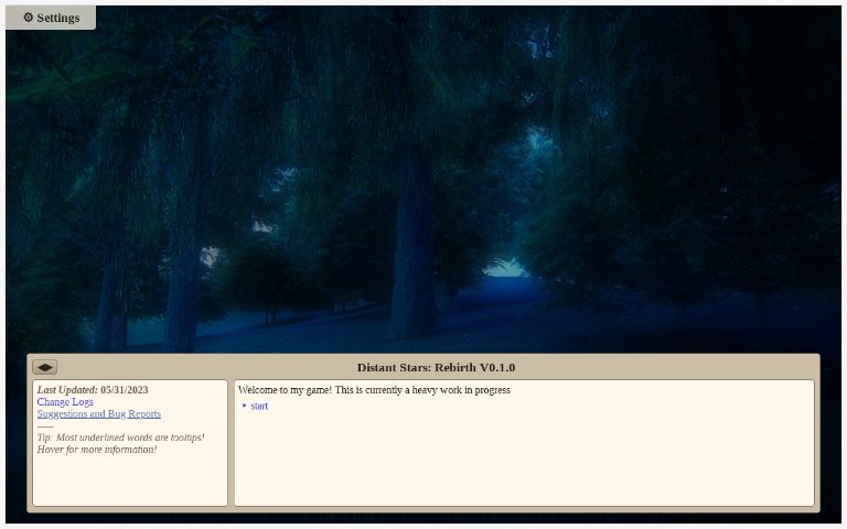 Distant Stars Rebirth ― Perchance Generator