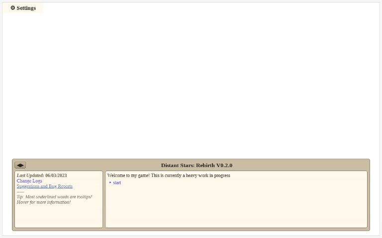 Distant Stars Rebirth Testing ― Perchance Generator