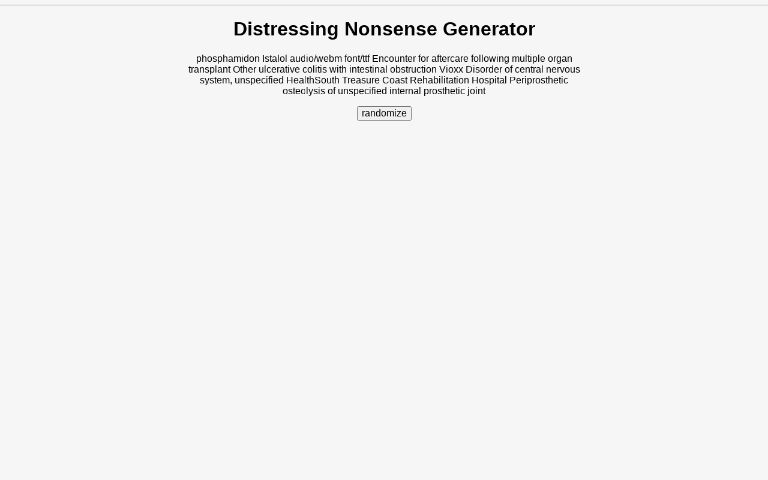Distressing Nonsense Generator