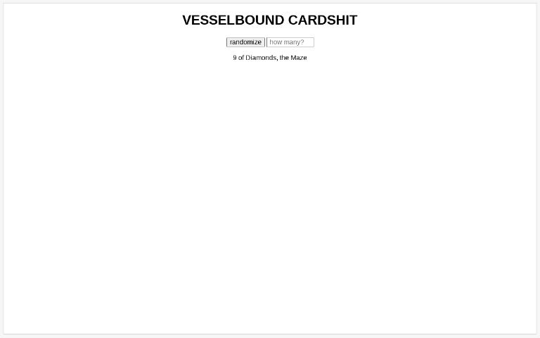 VESSELBOUND CARDSHIT ― Perchance Generator
