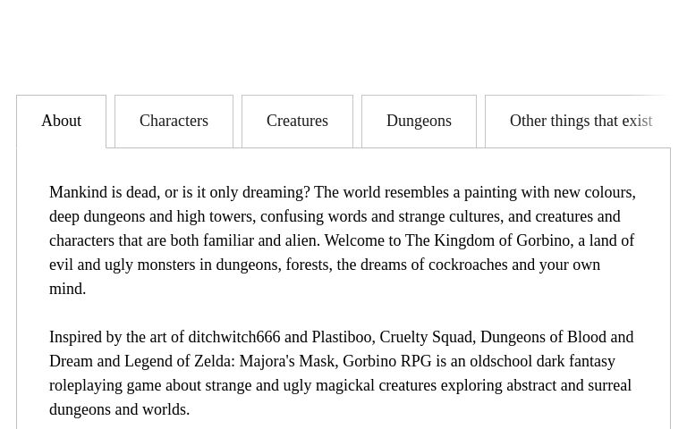 Gorbino RPG ― Perchance Generator