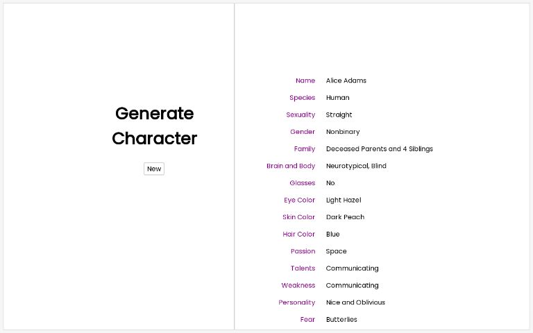 Generate Character