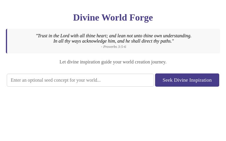 Divine World Forge ― Perchance Generator