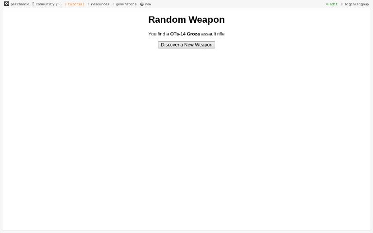 Random Weapon ― Perchance Generator