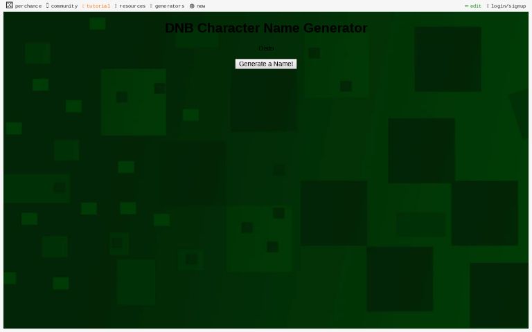 DNB Character Name Generator