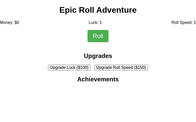 Epic Roll Adventure ― Perchance Generator