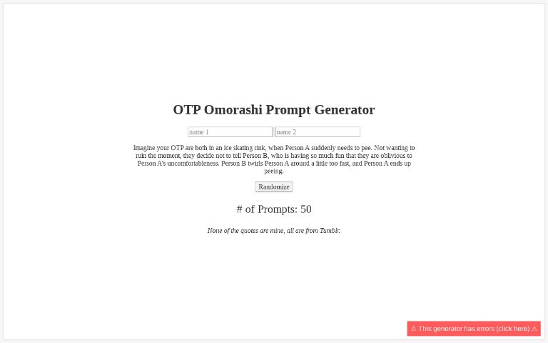 OTP Omorashi Prompt Generator