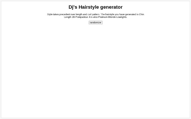 Dj's Hairstyle generator