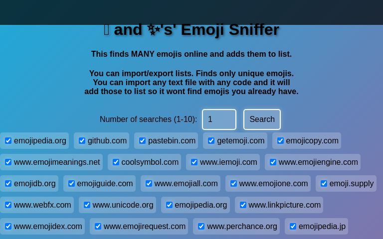 🛸 and 's' Emoji Sniffer ― Perchance Generator