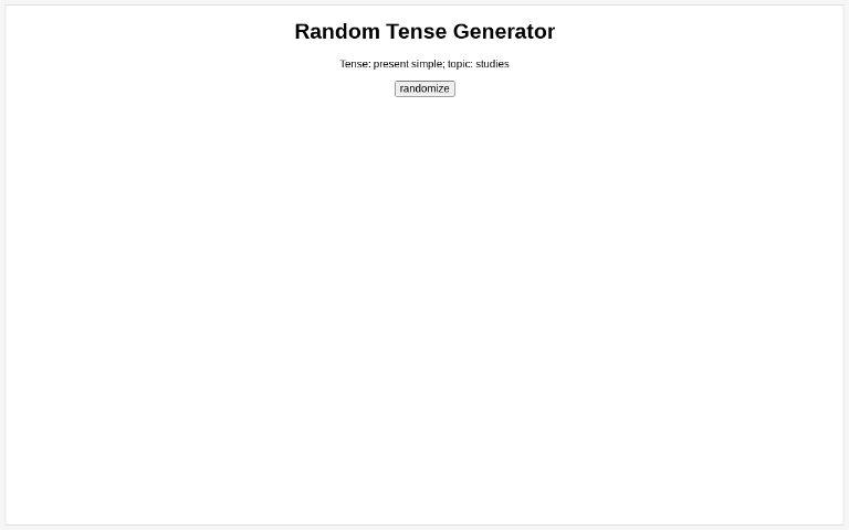 Random Tense Generator