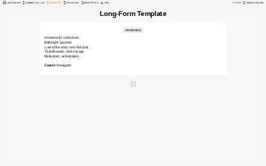 Long-Form Template ― Perchance Generator