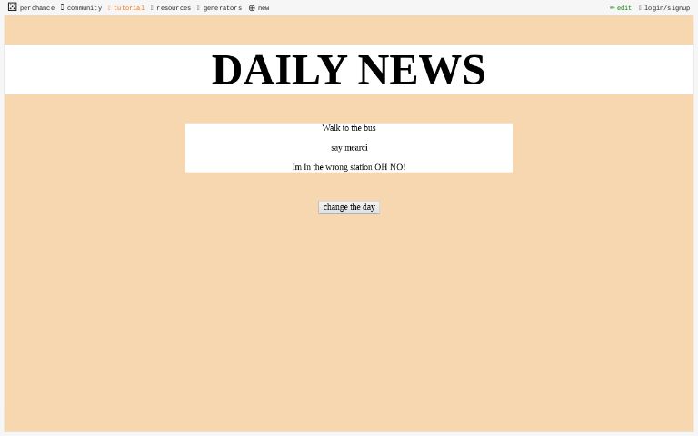 DAILY NEWS ― Perchance Generator