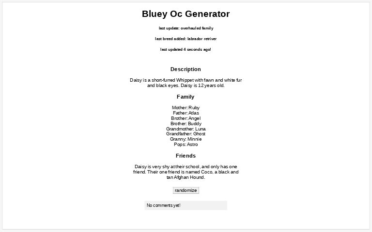 Bluey Oc Generator