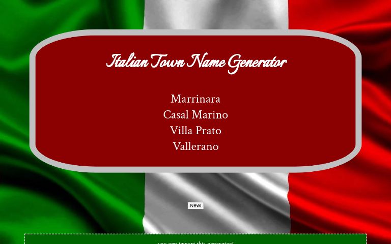 Italian Town Name Generator