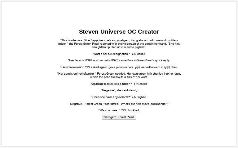 Steven Universe OC Creator ― Perchance Generator