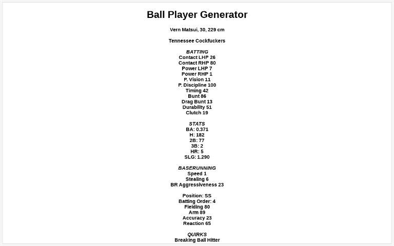 Ball Player Generator ― Perchance