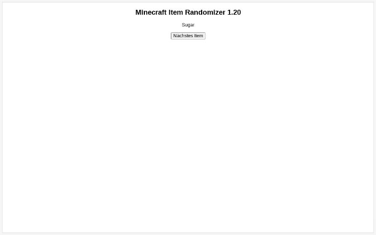 Minecraft Item Randomizer 1.20 ― Perchance Generator