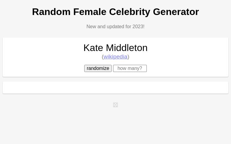 Random Female Celebrity Generator