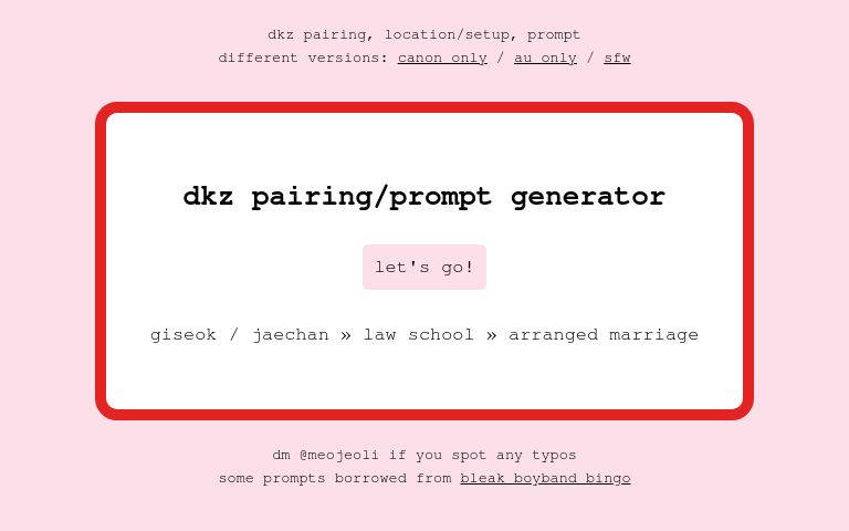 dkz pairing/prompt generator