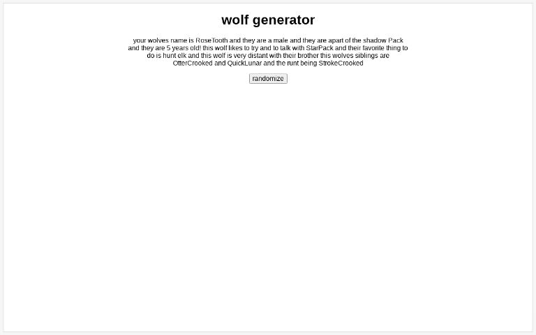 wolf generator