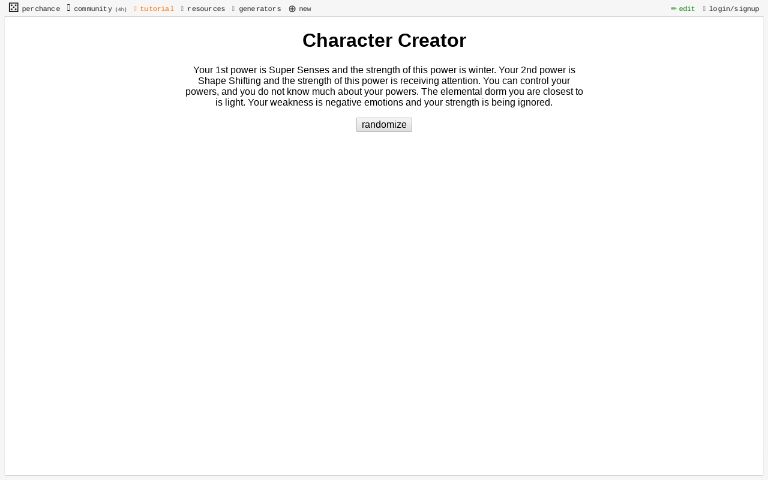 Character Creator ― Perchance Generator