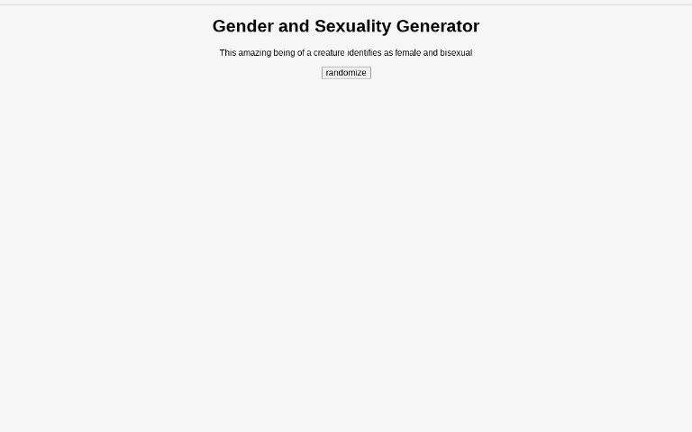 Gender and Sexuality Generator