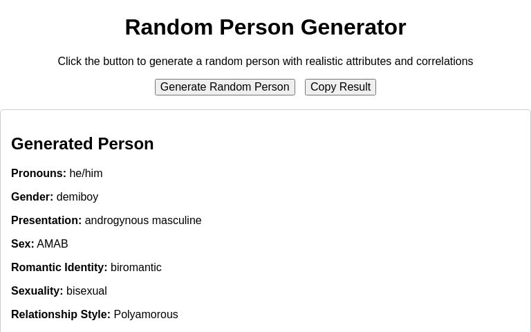 Random Person Generator