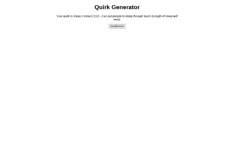 Quirk Generator